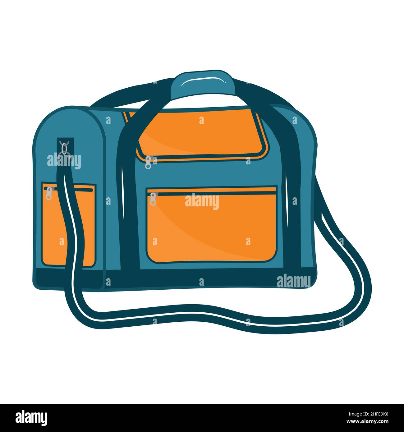Sports or travel bag for transporting inventory color isolated vector ...