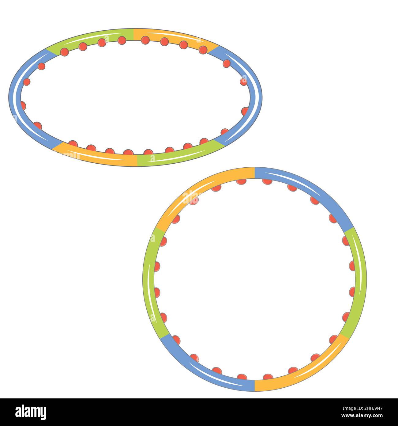 Fitness hoop for a slim figure, color isolated vector in flat style ...