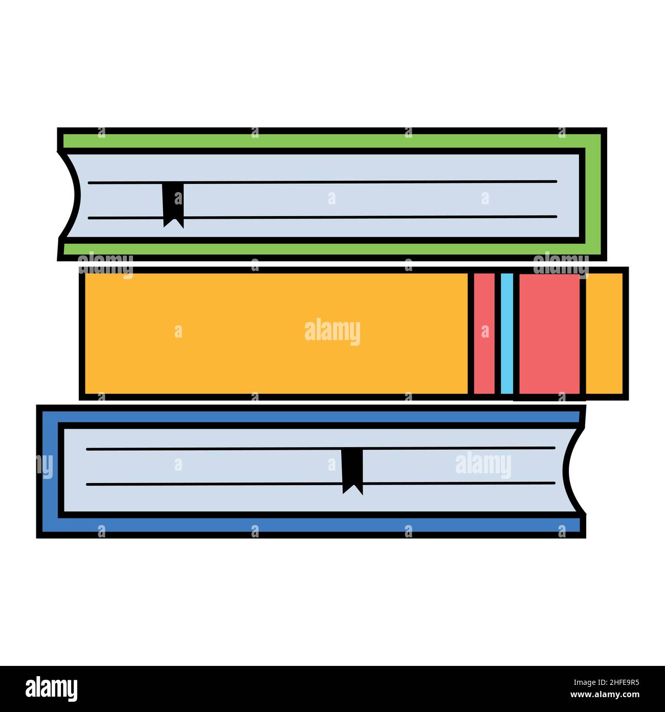 set of books color isolated vector in flat style Stock Vector Image ...