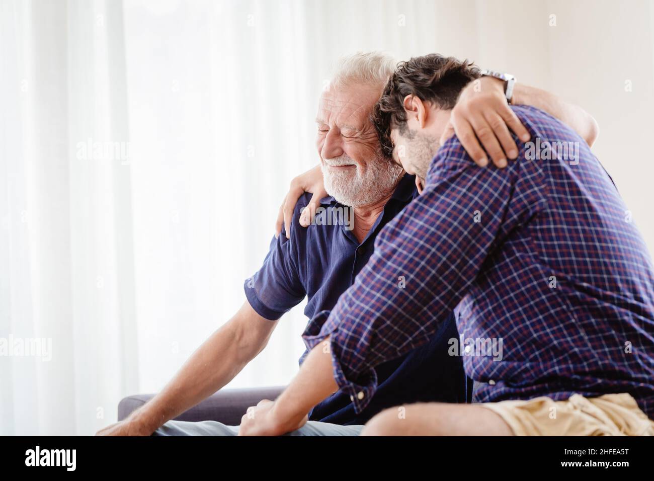 Elder father and son hi-res stock photography and images - Alamy