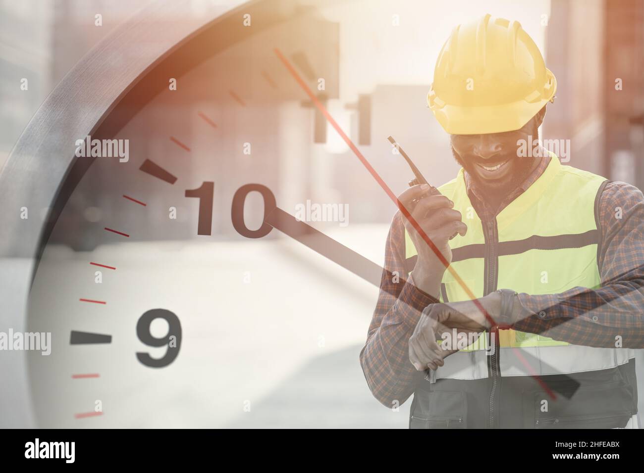 Worker working times or working hours of labor shipping cargo logistic ...