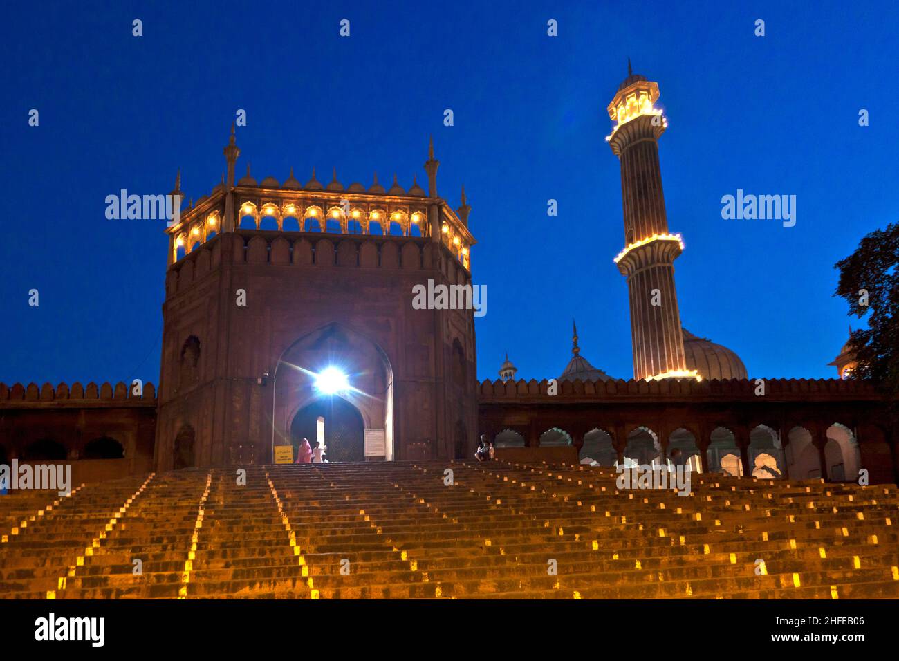 Jama Masjid Mosque by night, old Delhi, India Stock Photo - Alamy