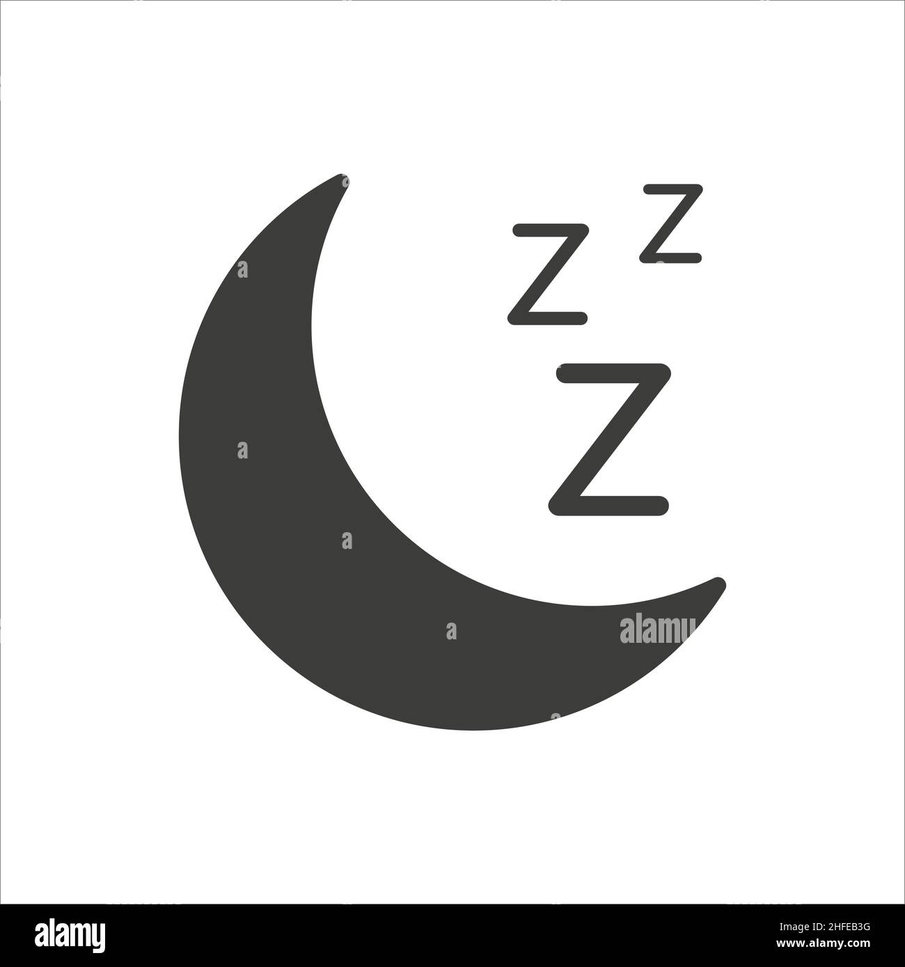 Sleep icon on white background. Sleeping moon Stock Vector Image & Art ...