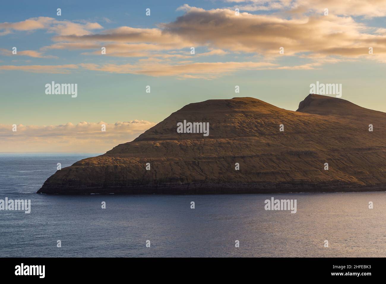 Sunset over the Faroe Islands, a volcanic archipelago in the Atlantic ...