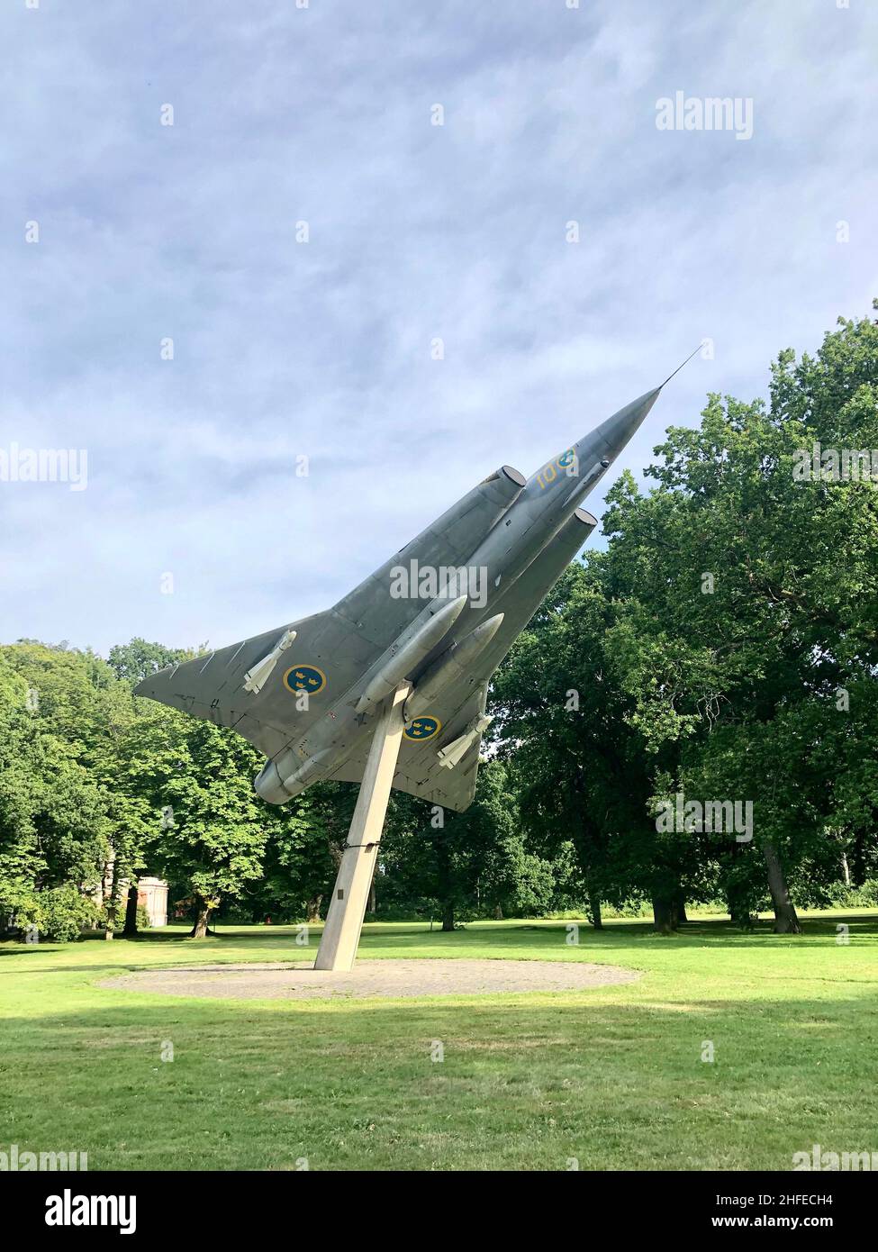 Photo of a monument of an aircraft or airplane used in war Stock Photo ...