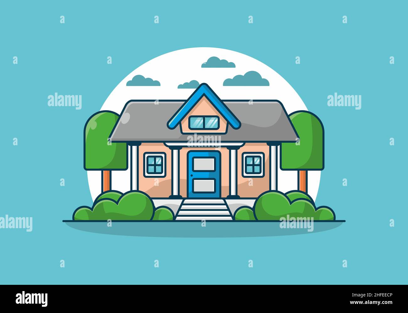 Colorful big house flat illustration design Stock Vector Image & Art ...