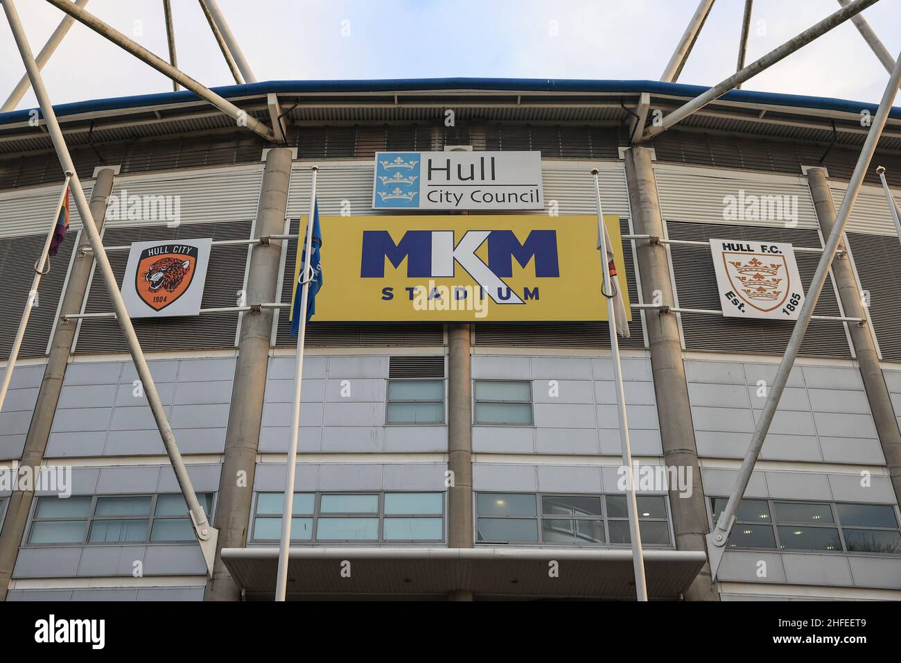 The main entrance at the MKM Stadium Stock Photo - Alamy