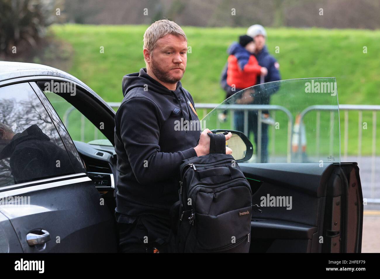 Grant McCann manager of Hull City arrives at the MKM Stadium Stock ...