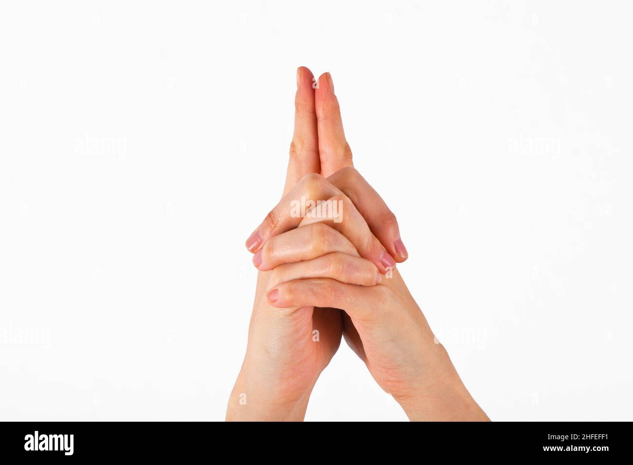 Hand hands meditation yoga Cut Out Stock Images & Pictures - Alamy