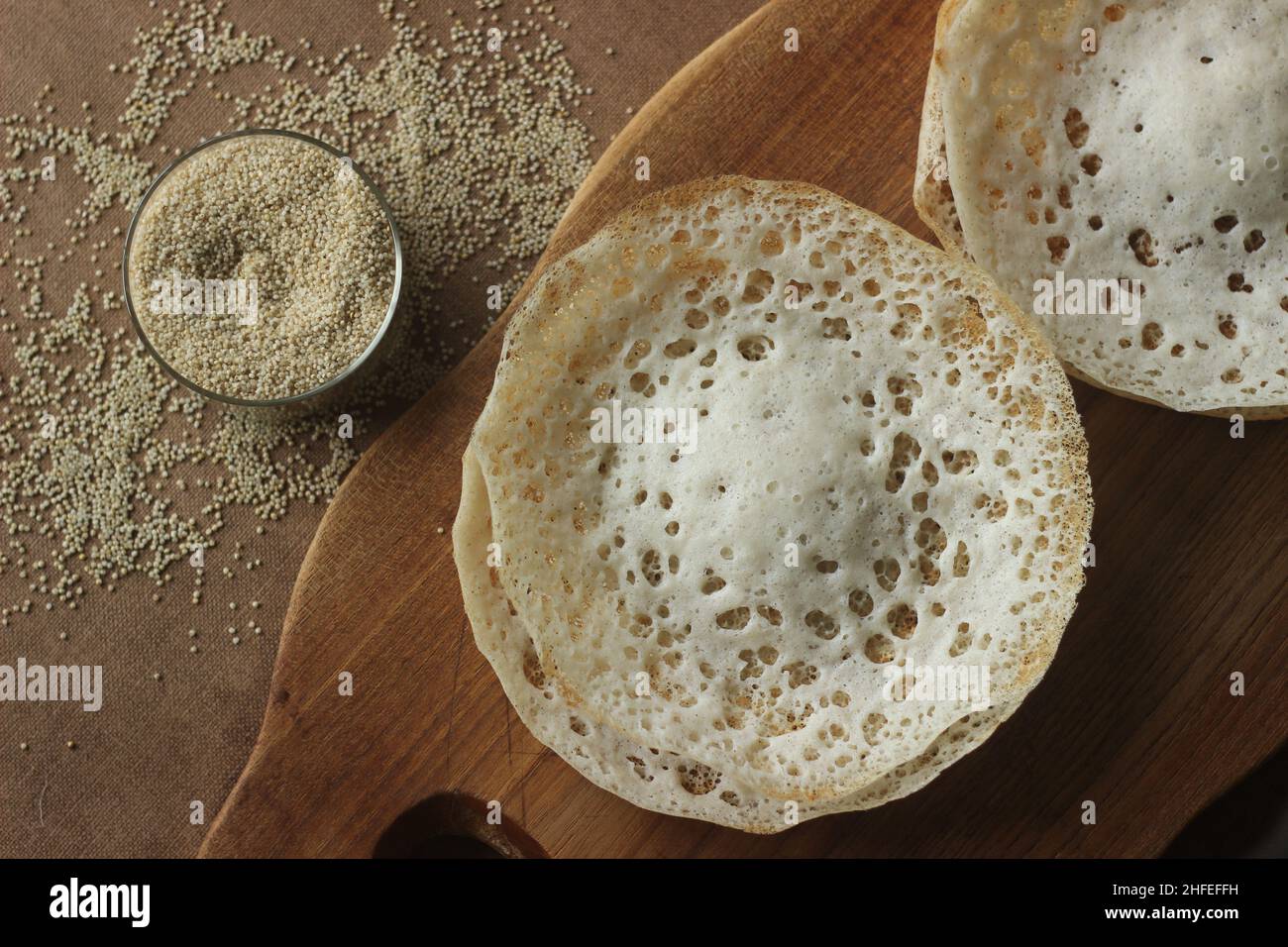Barnyard millet Crepes is a fermented millet pancakes made with ...