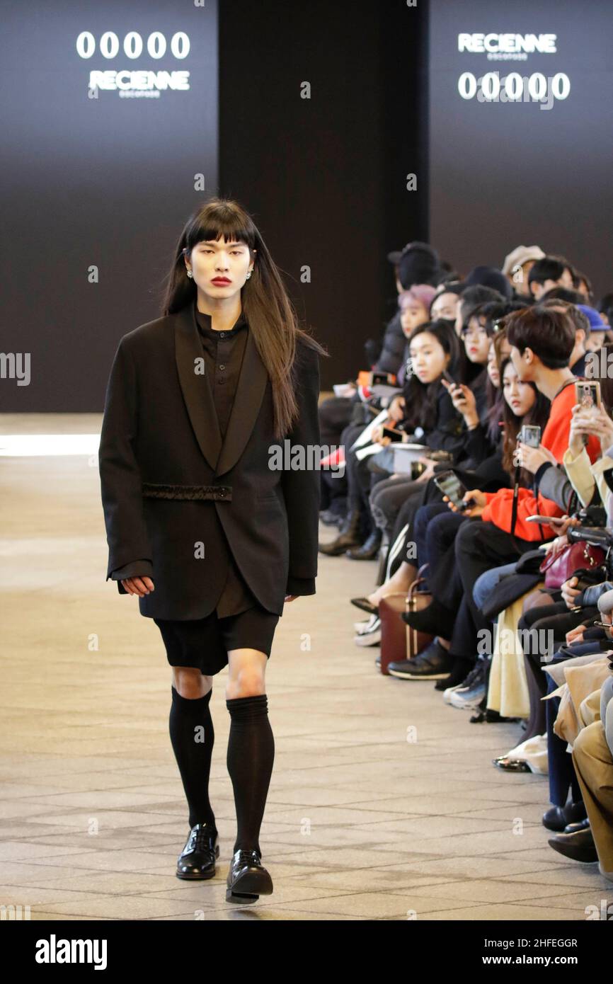 March 23, 2018-Seoul, South Korea-Models cat walk on the runway during ...