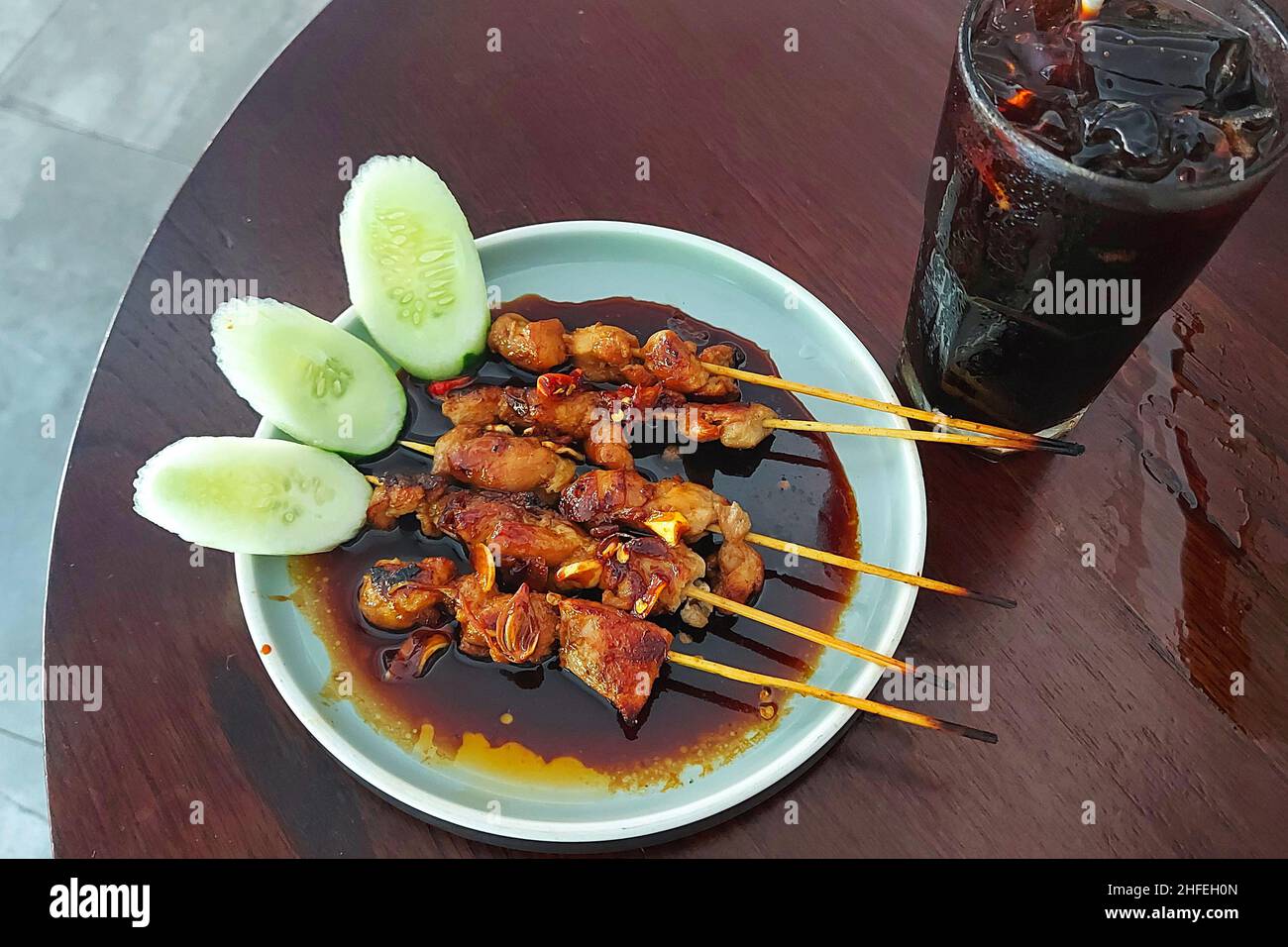Chicken Satay and Grill Fish at Malacca Toast, Jakarta, Indonesia Stock ...