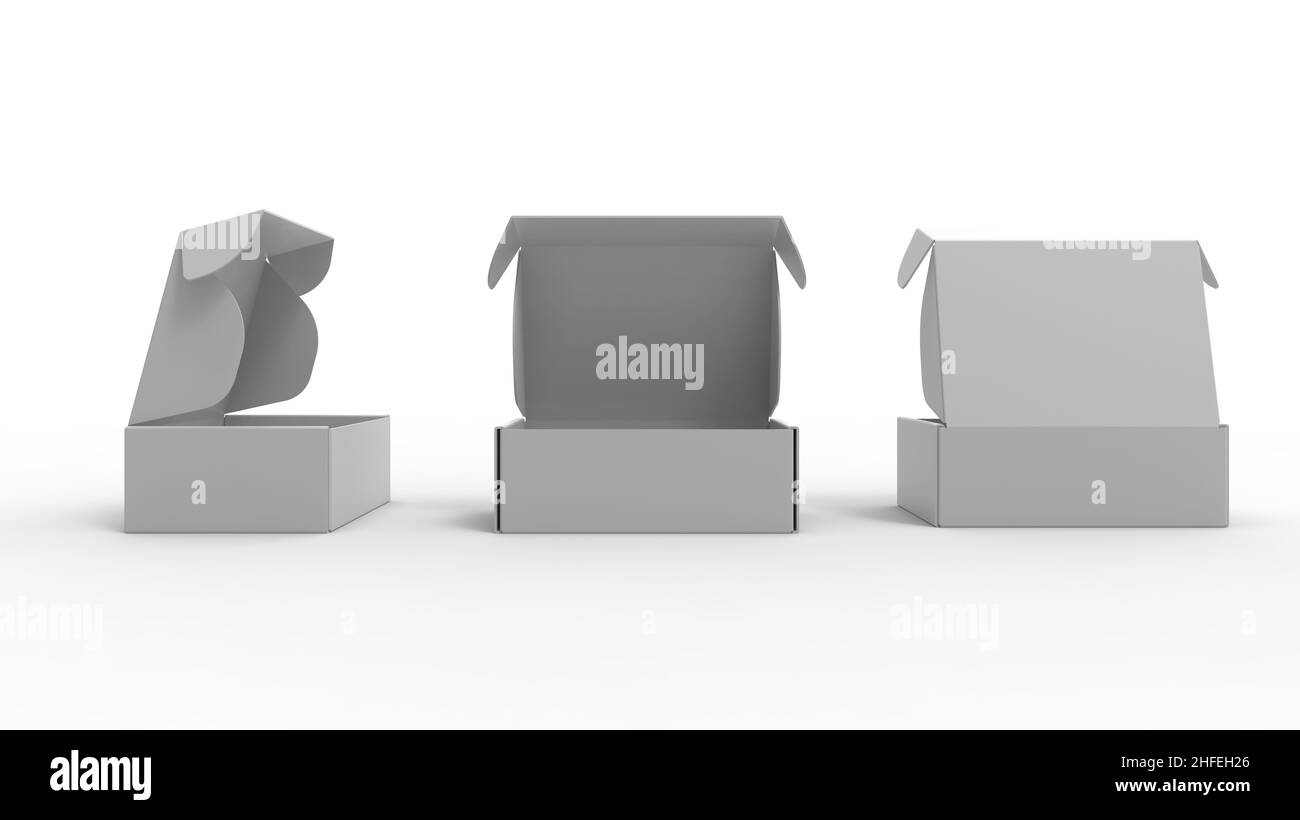 3D rendering of a design mockup template of a cardboard product ...
