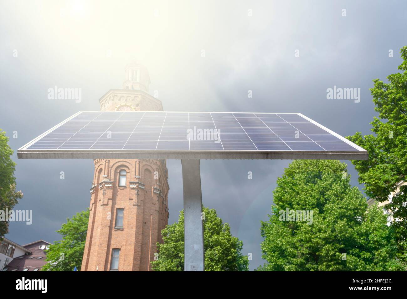 solar panel. Solar power station. photovoltaic renewable panel.Concept ...