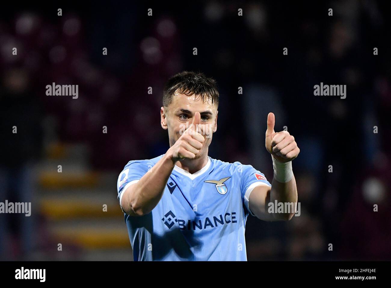 Salerno, Italy. 15th Jan, 2022. Patric Gil of SS Lazio reacts during ...
