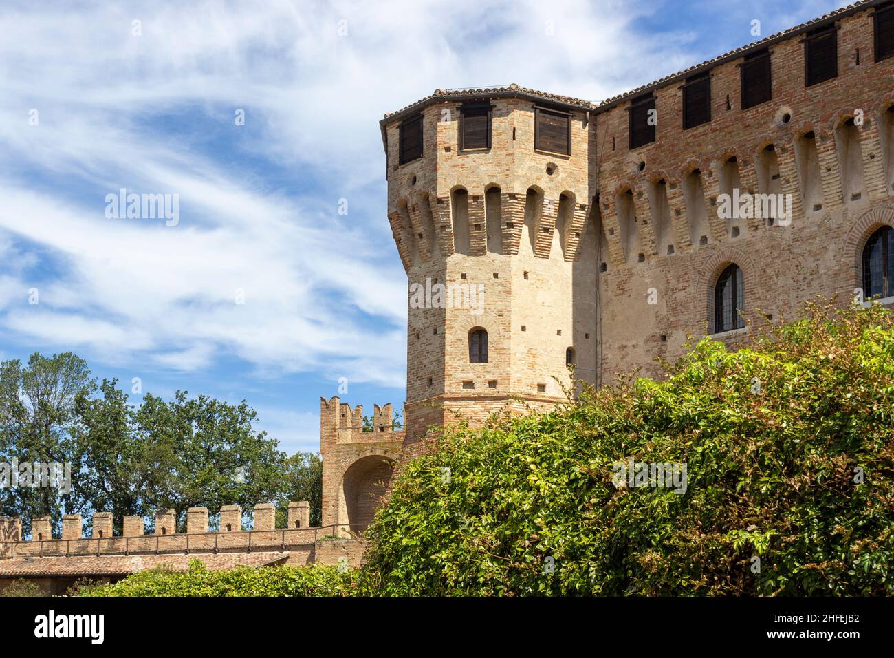 Gradara, Italy. 17th Aug, 2021. Medieval Village of Gradara, the castle ...