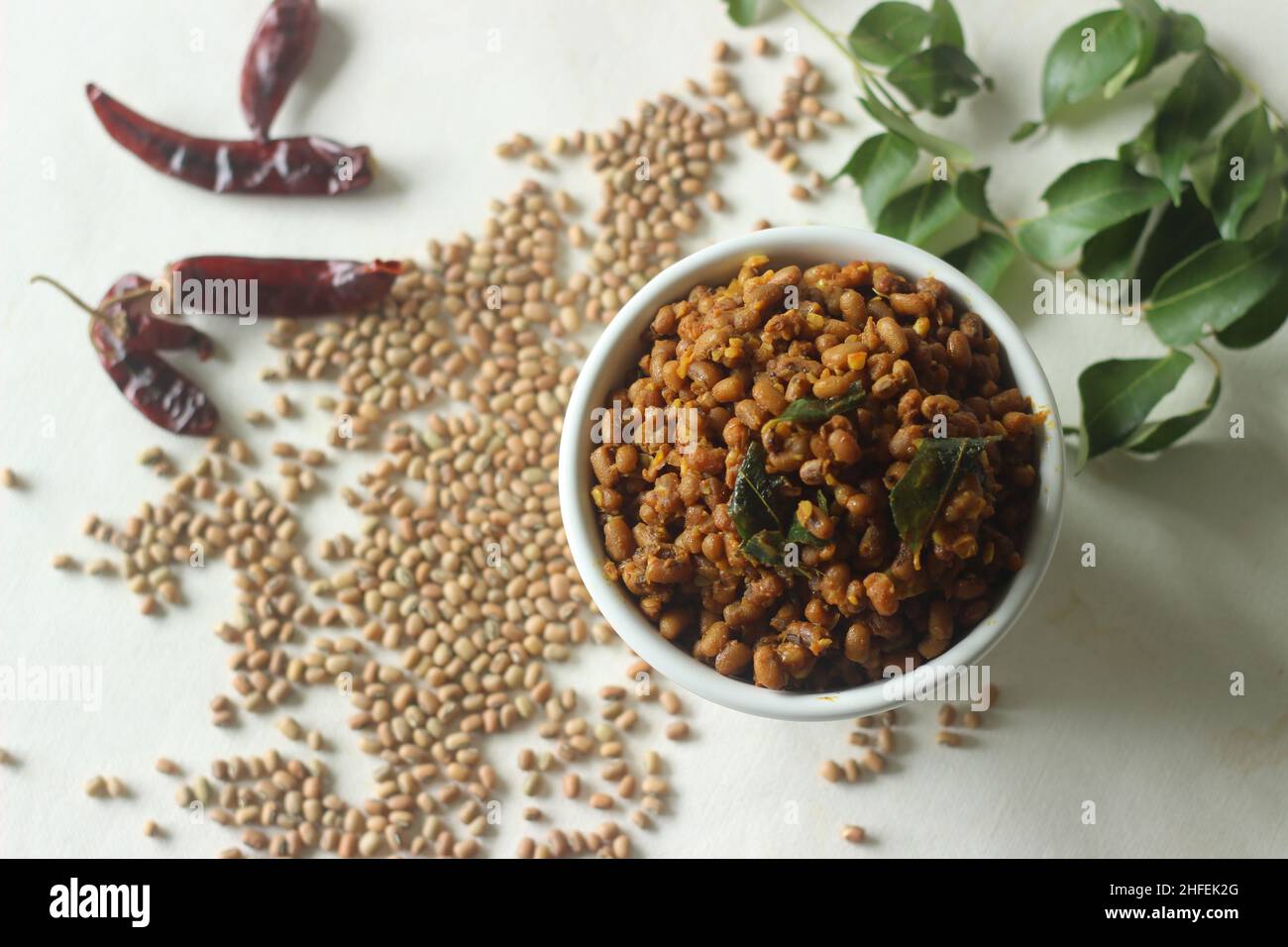 Boiled red cowpea beans stir fried with shallots and garlic. Popular ...