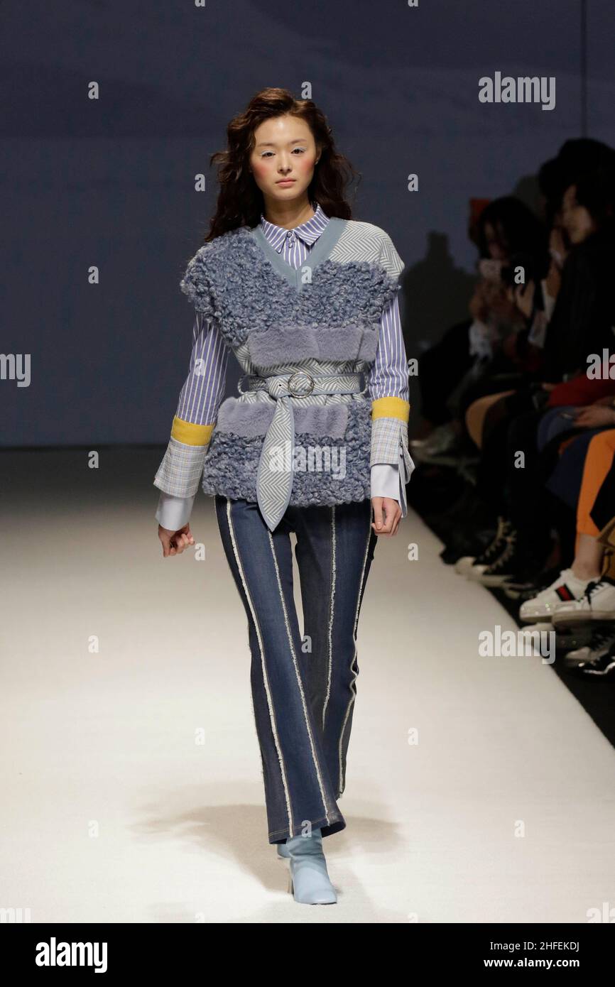 March 23, 2018-Seoul, South Korea-Models cat walk on the runway during ...