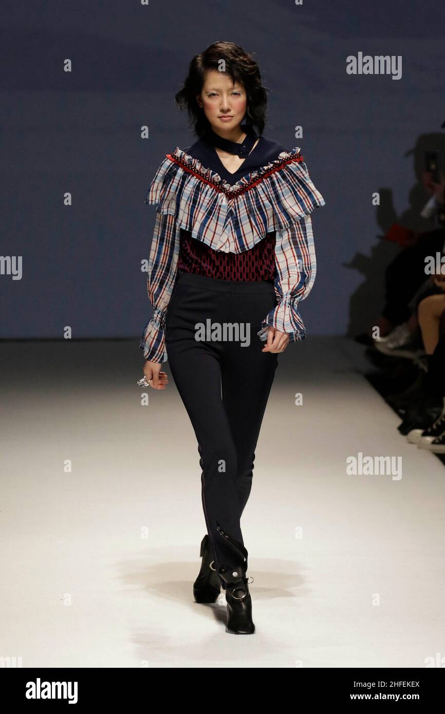 March 23, 2018-Seoul, South Korea-Models cat walk on the runway during ...