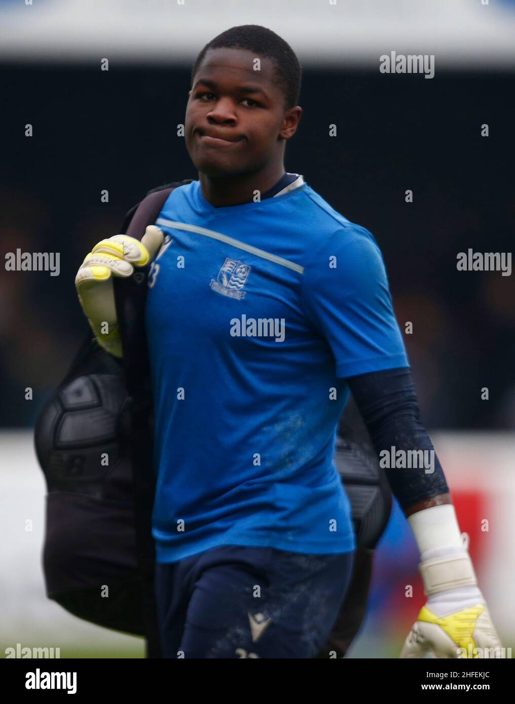 DAGENHAM, ENGLAND - JANUARY 15:Collin Andeng Ndi of Southend United ...