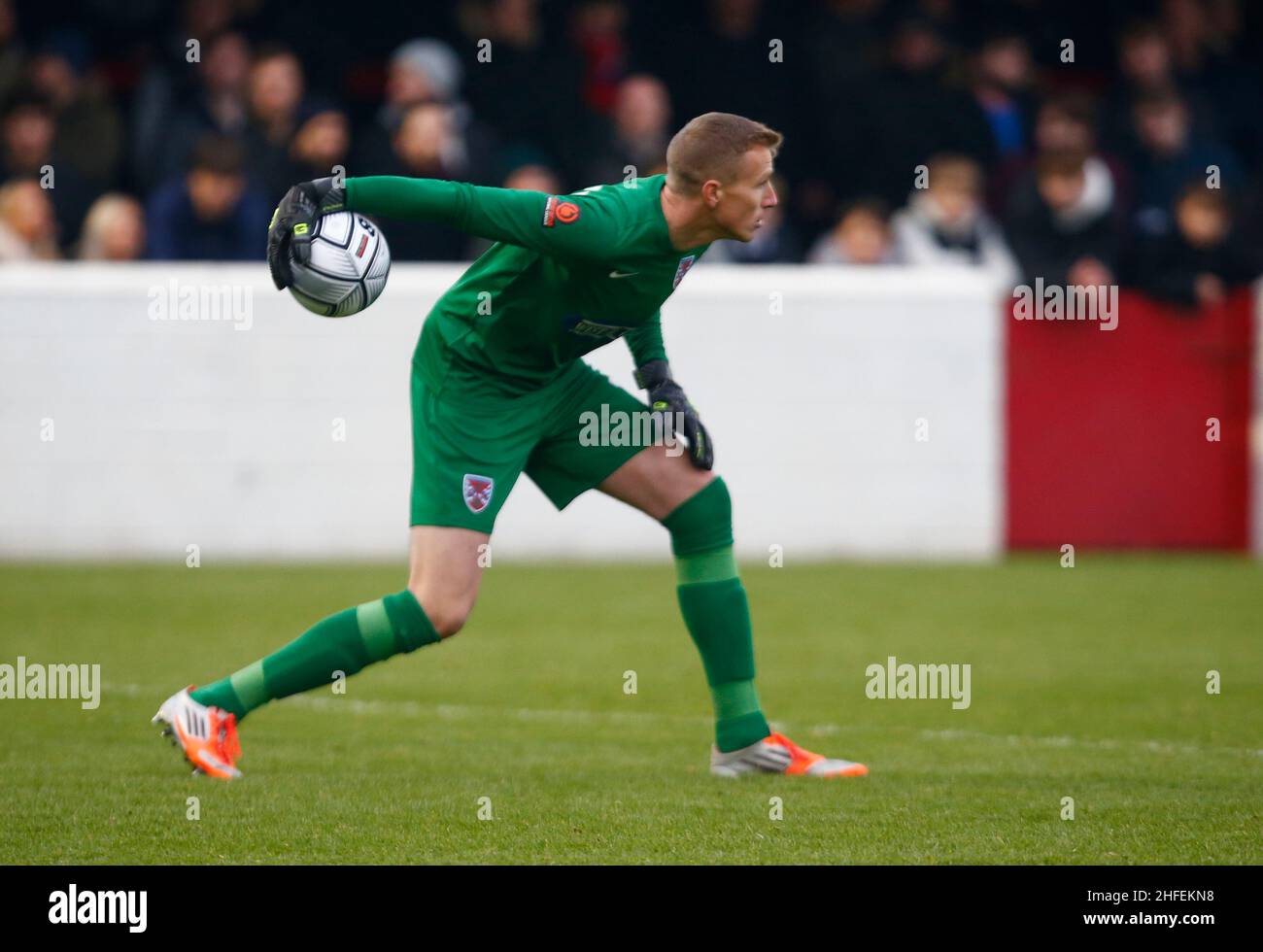 DAGENHAM, ENGLAND - JANUARY 15: Dagenham & Redbridge's Elliot Justham ...