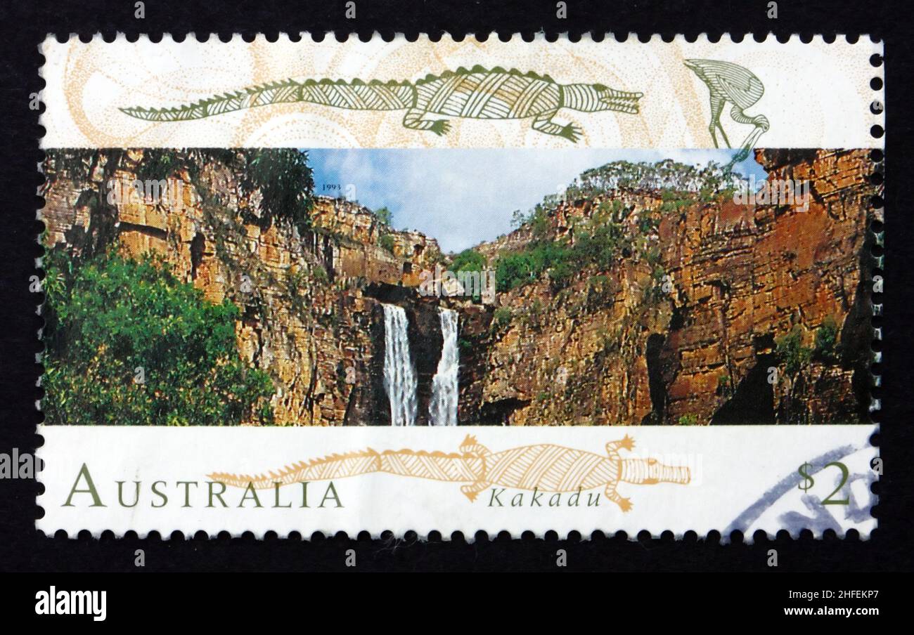 AUSTRALIA - CIRCA 1993: a stamp printed in the Australia shows Kakadu ...