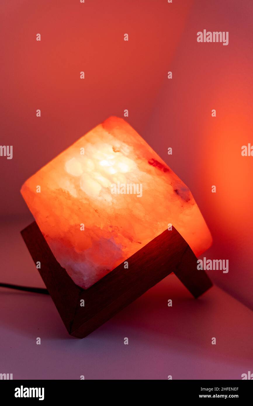 decorative lamp and energetic salt, Himalayan salt Stock Photo - Alamy