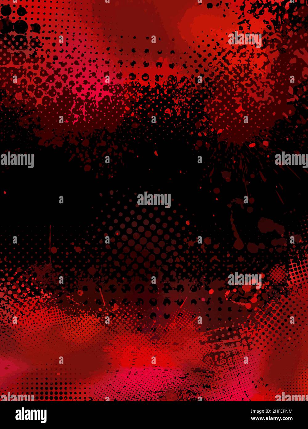 Background with blots. Frame for text . Red and Black background ...