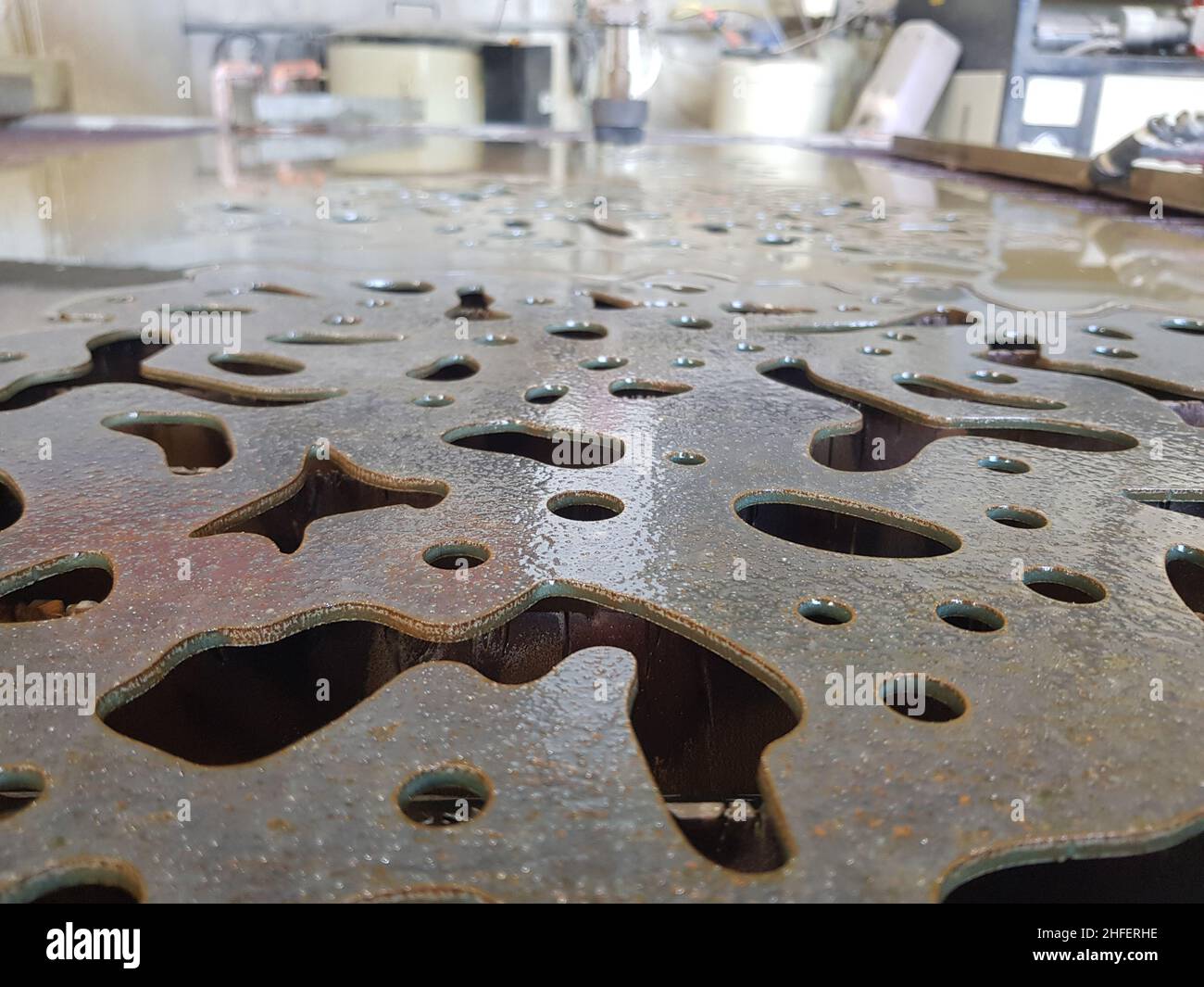 High Pressure Water Jet Cutting Machine for Various Materials close up ...