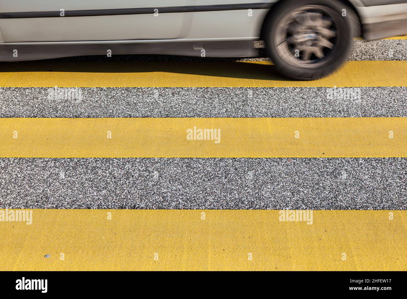pedestrian crossing in yellow Stock Photo - Alamy