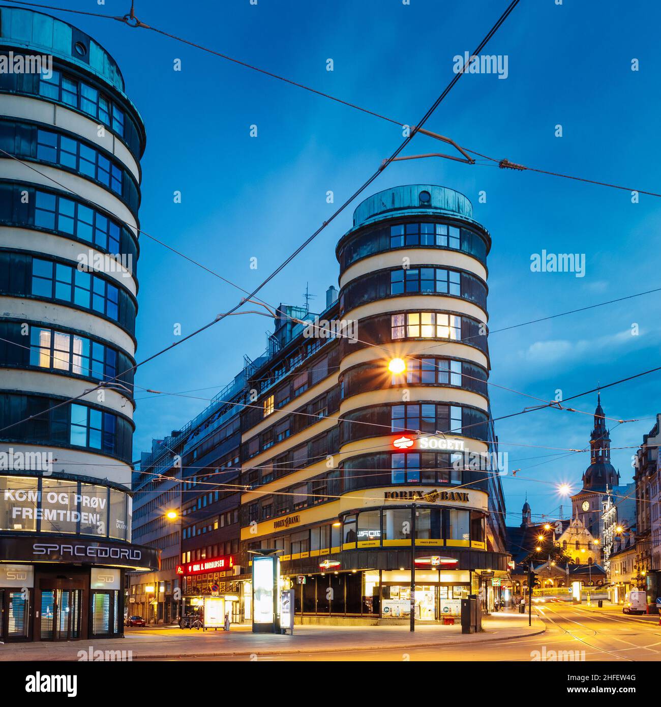 Night View of Cityscape in Oslo, Norway Stock Photo - Alamy