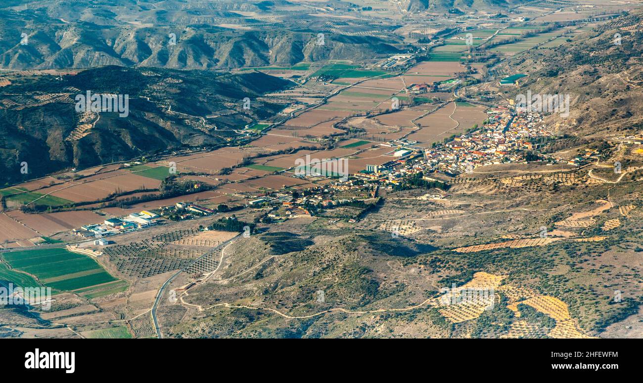 aerial of countryside and fields around madrid Stock Photo - Alamy