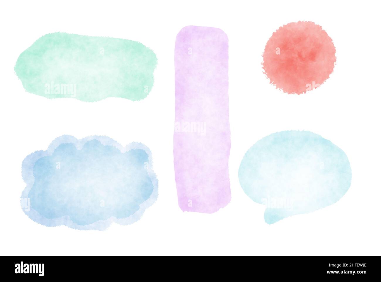 Speech bubbles set. Watercolor illustration of speech bubbles Stock ...