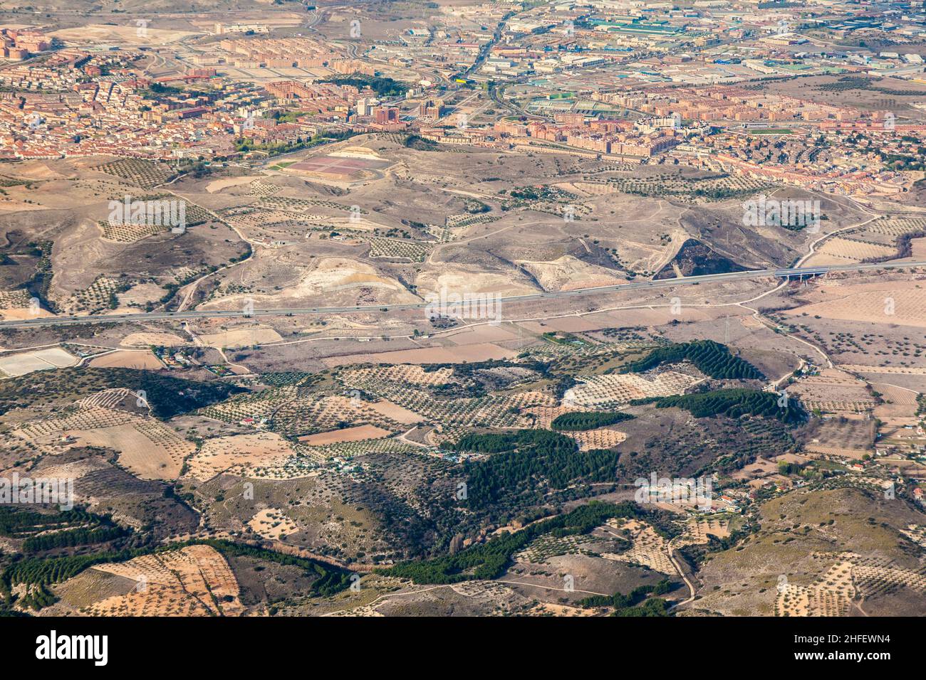 aerial of countryside and fields around madrid Stock Photo - Alamy