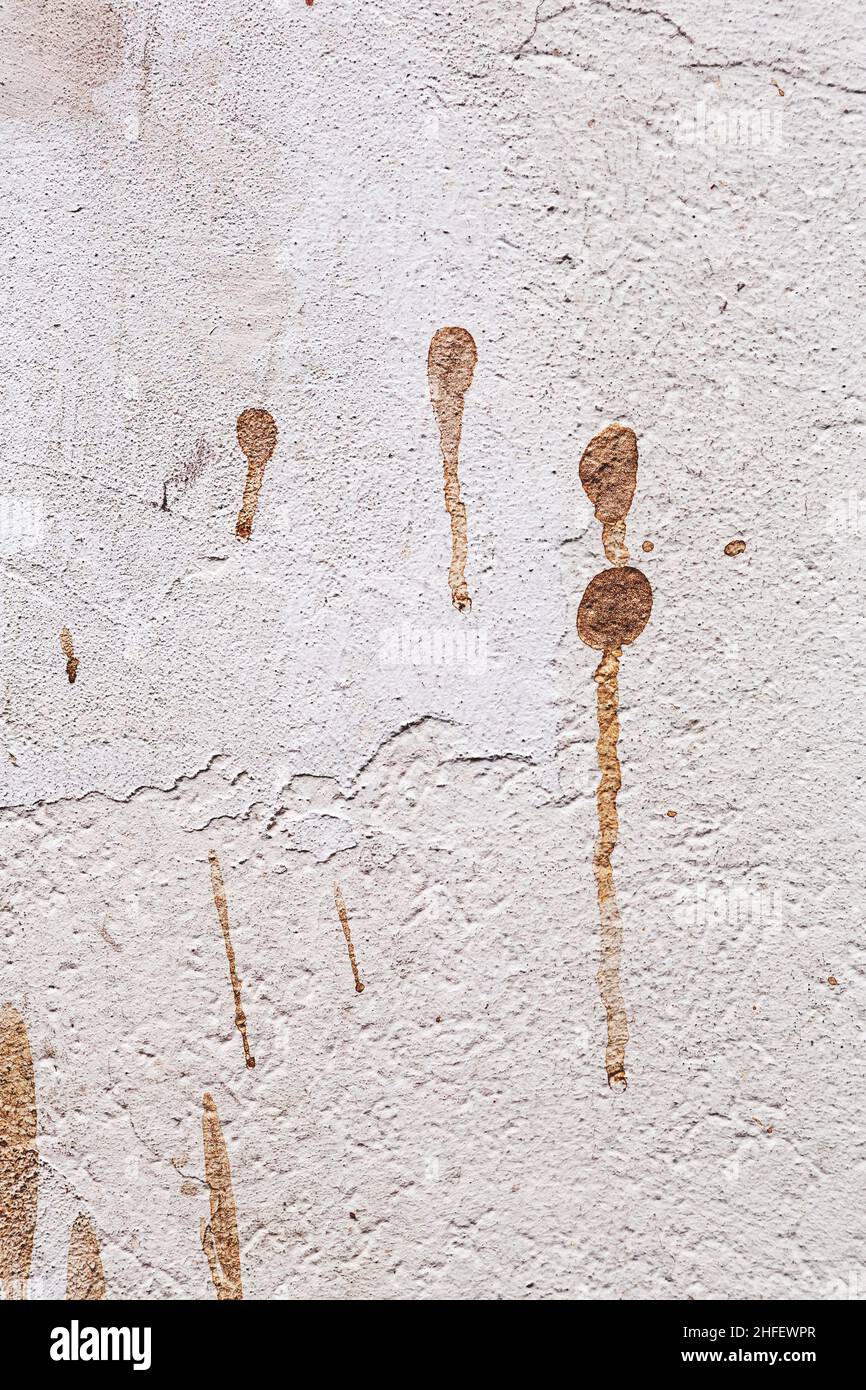 Concrete, weathered, worn, damaged wall paint. Rough, concrete surface ...