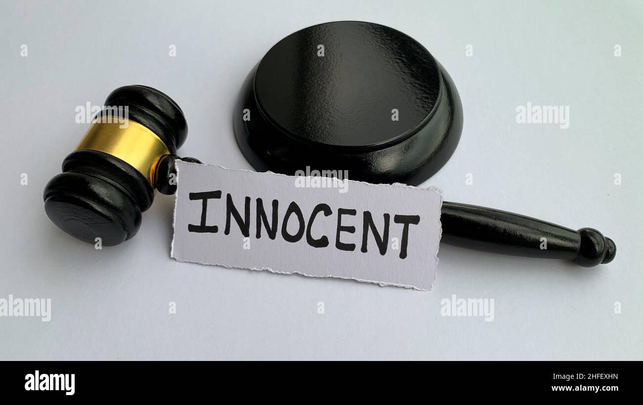 Judge gavel as concept of law and justice. Final verdict of innocent ...