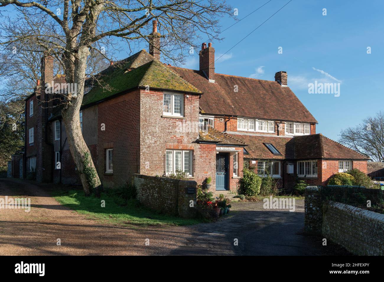 GLYNDE, EAST SUSSEX, UK - JANUARY 12 : View of a typical house in ...