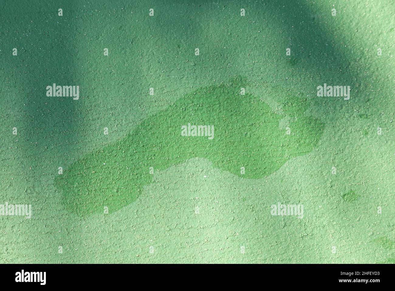 wet pattern of a foot at the green floor Stock Photo - Alamy