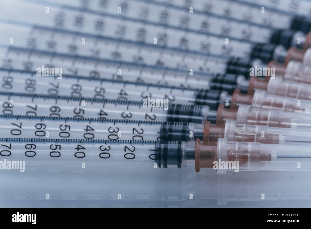 Medicine, Injection, vaccine and disposable syringe isolated, drug ...