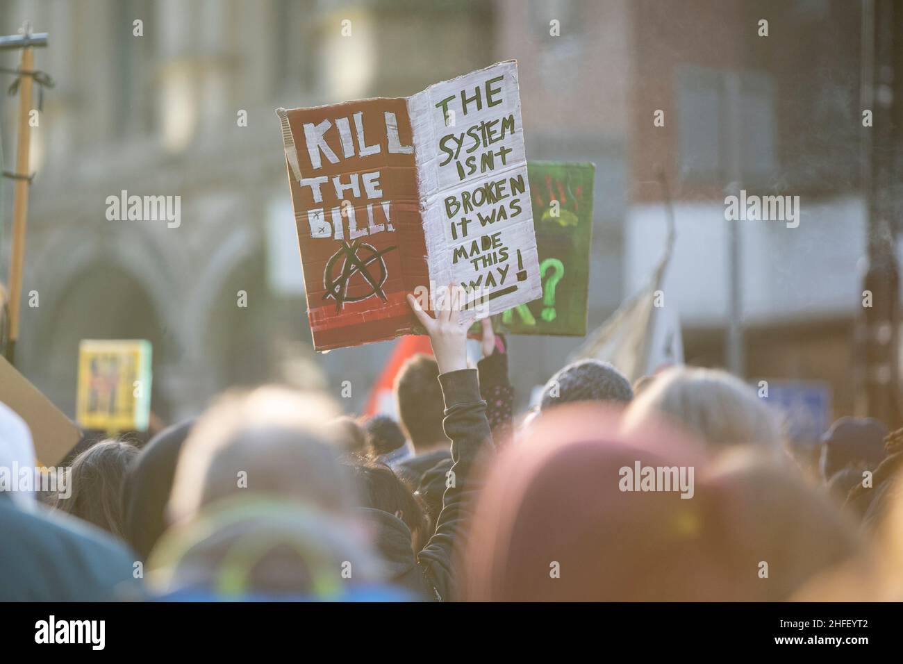 Kill The Bill protest, Manchester City Centre, 15.01.22 The protest was ...