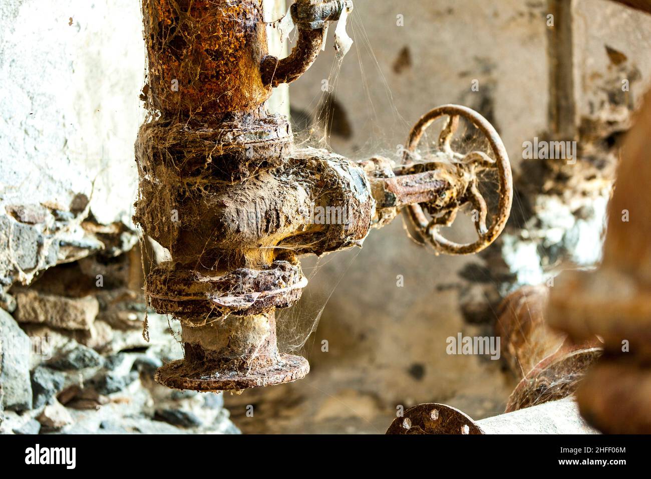 rusty machine in old rotten refinery station Stock Photo - Alamy