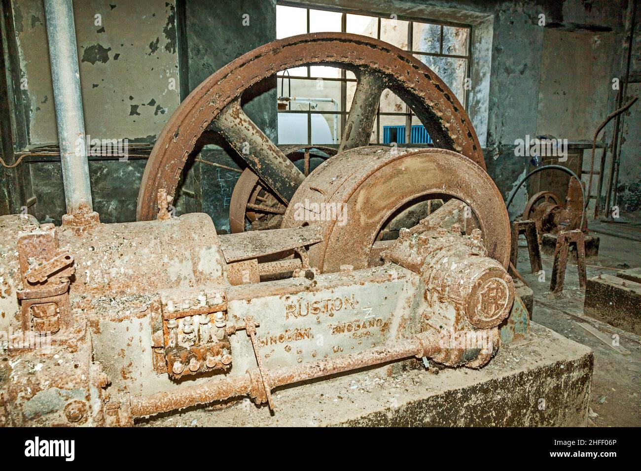 rusty machine in old rotten refinery station Stock Photo - Alamy