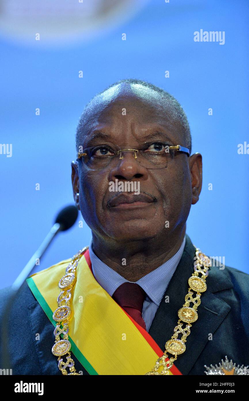 File photo of Malian President Ibrahim Boubacar Keita attends a press ...