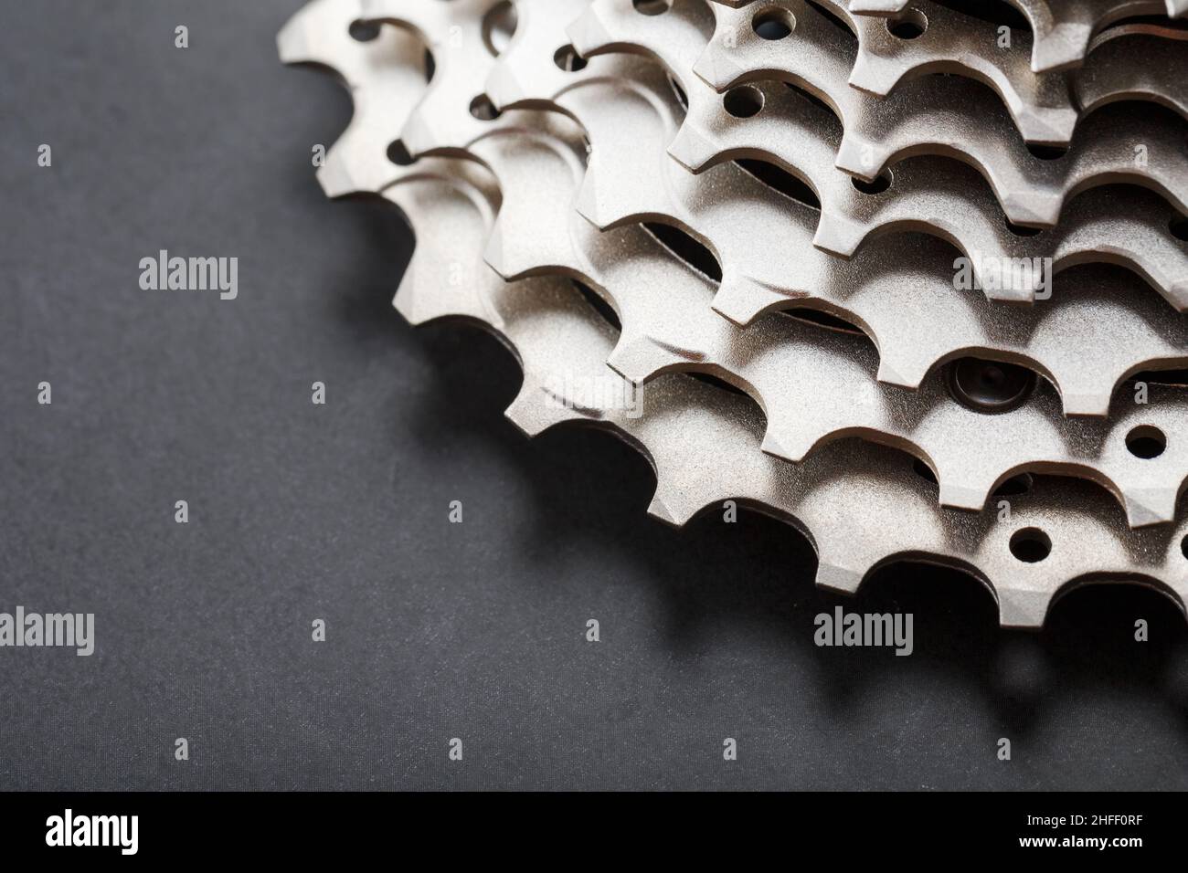Bicycle stars from a bicycle chain drive mechanism on a black ...
