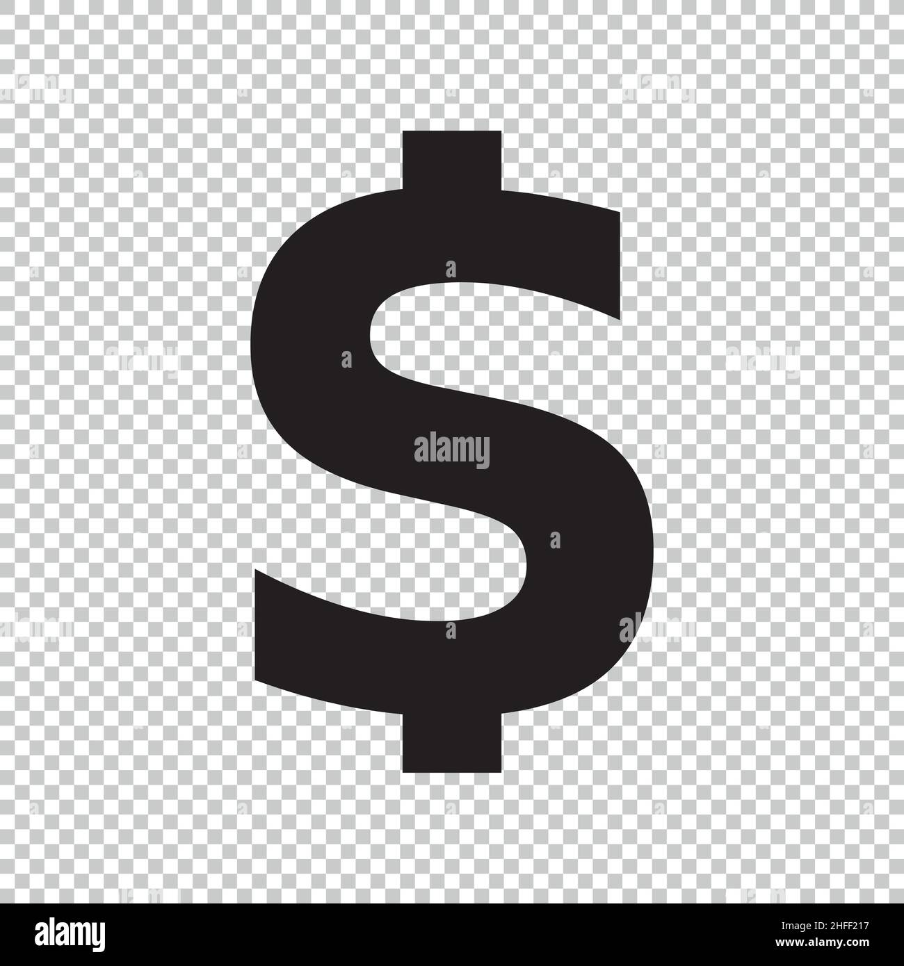Dollar icon. Money sign on checked transparent background. Vector ...