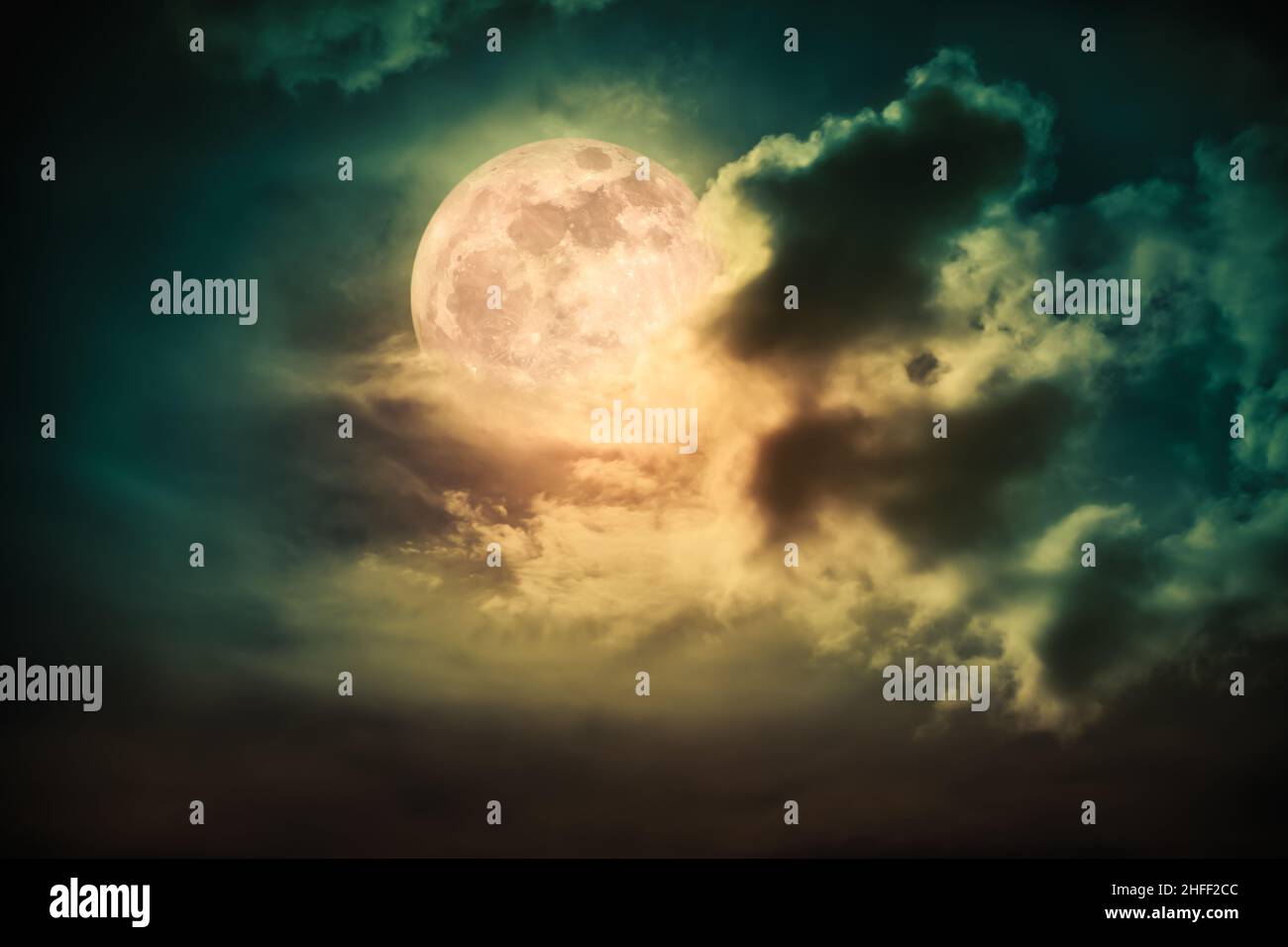 Attractive photo of cloudscape at nighttime. Night landscape of dark ...