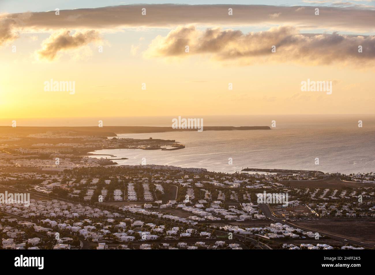 aerial view of Playa Blanca early morning Stock Photo - Alamy