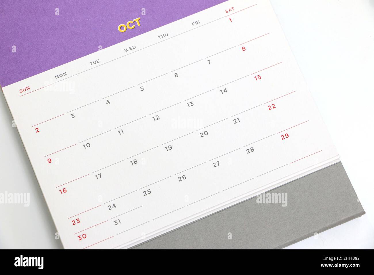 October 2022 Calendar on a Desk Stock Photo - Alamy