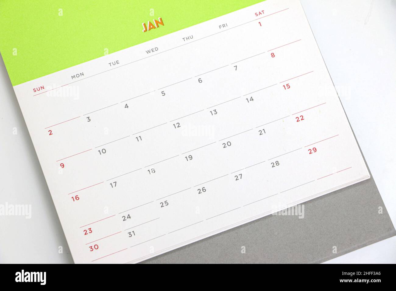 Calendar on january date hi-res stock photography and images - Alamy