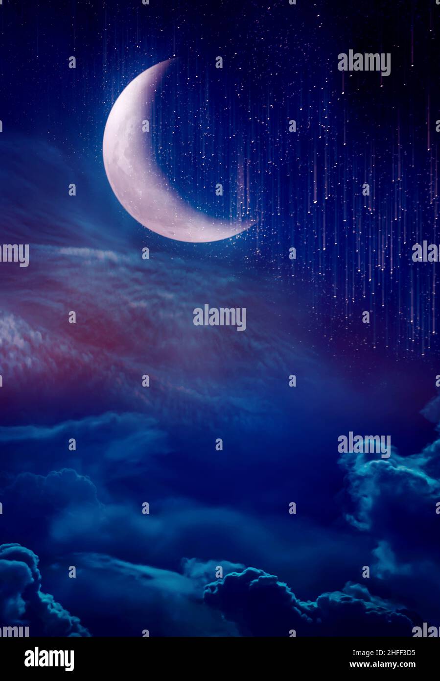 Photo Manipulation. Beautiful colorful skyscape with many stars and ...